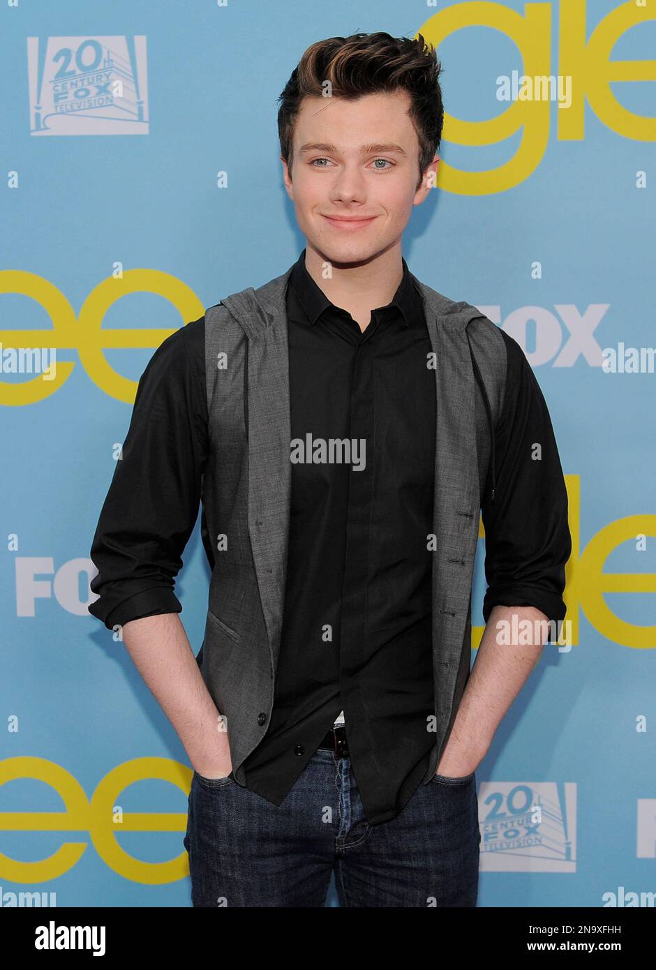 Chris Colfer, a cast member in the television series "Glee," poses ...
