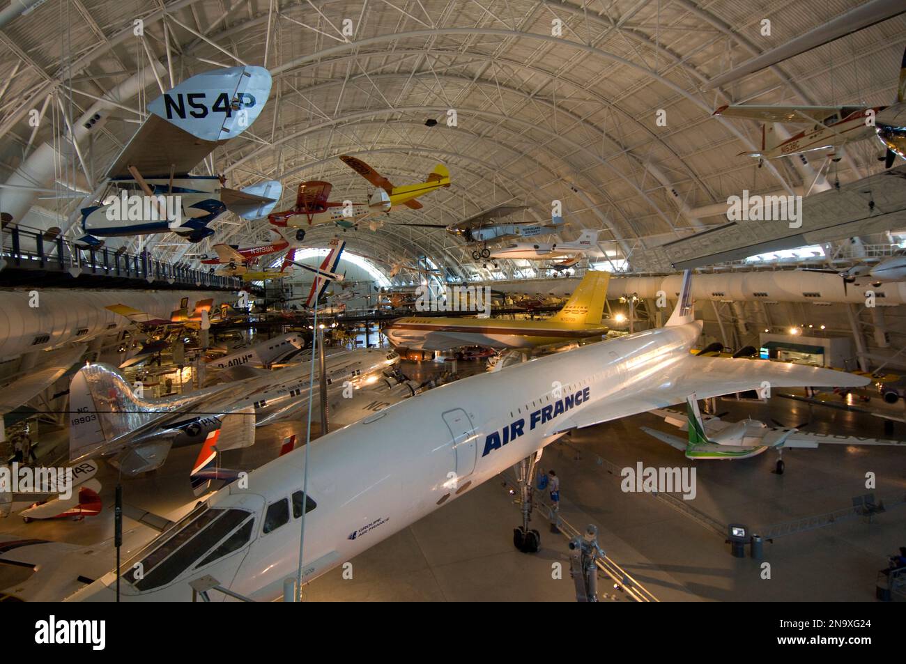 The 'Concorde' and other aircraft in a hangar at the National Air and ...