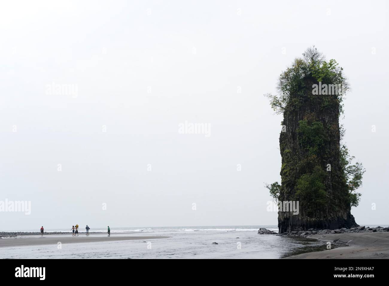 Scenic view from a beach on Bioko Island.; Southern Bioko Island ...