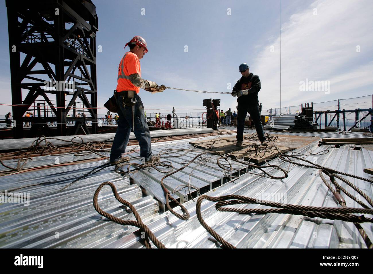 Ironworker Steven Cross, left, and his cousin Adam Cross at One World ...