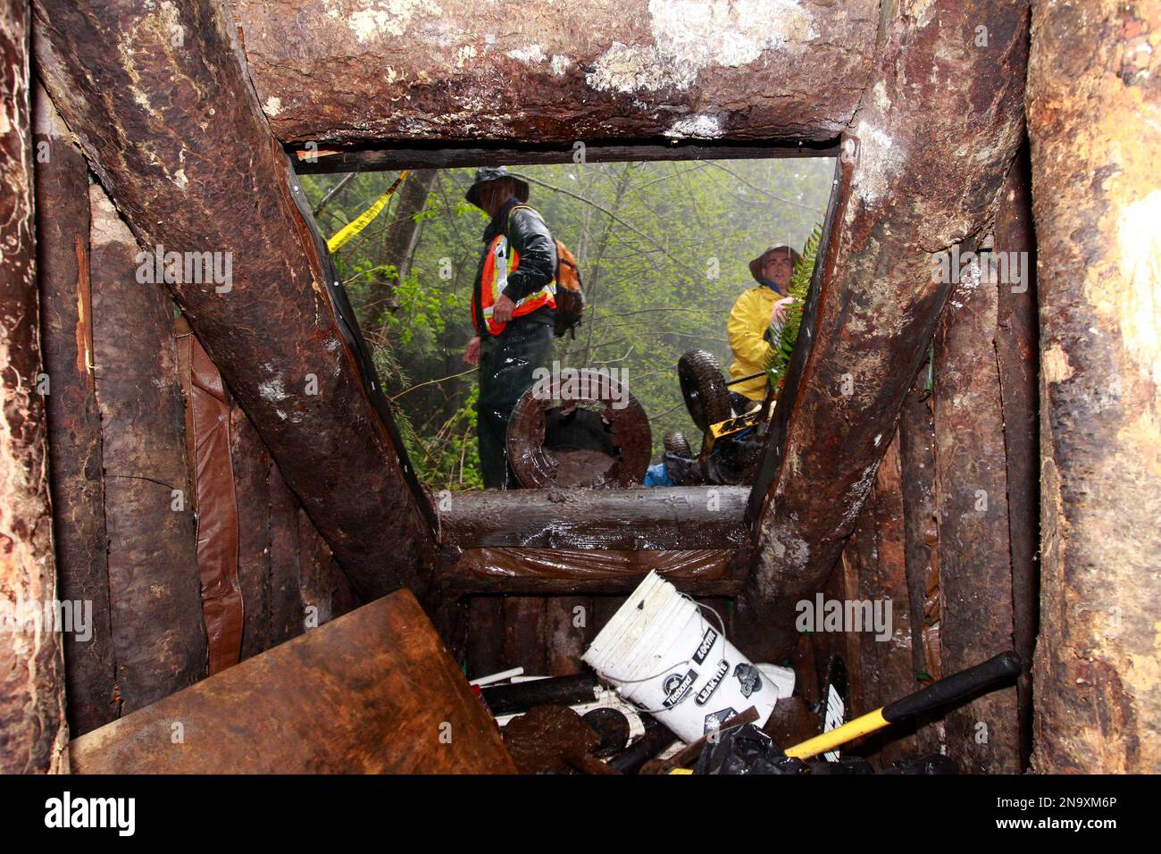 This Monday, April 30, 2012 photo shows the lower exit of a multi-level ...