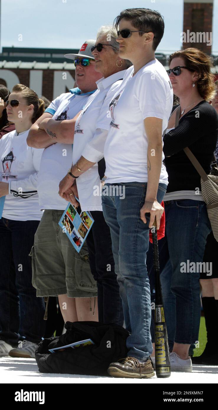 Mourners attend a memorial service for Alexis Busch, Monday, April 30 ...