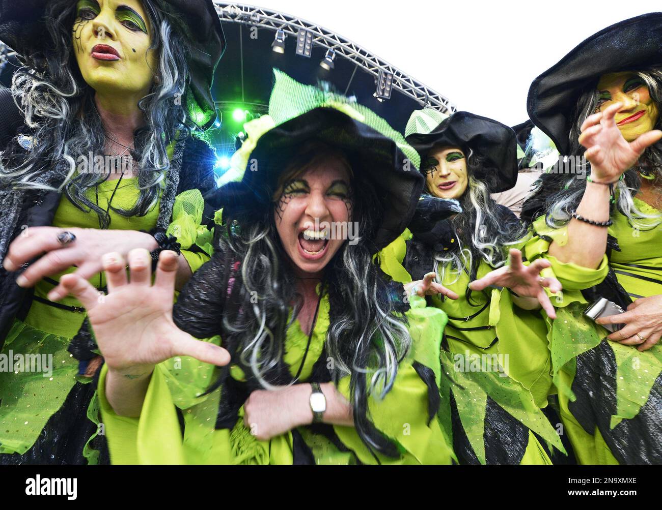 Women dressed as witches dance during the Walpurgis Night at the famous ...