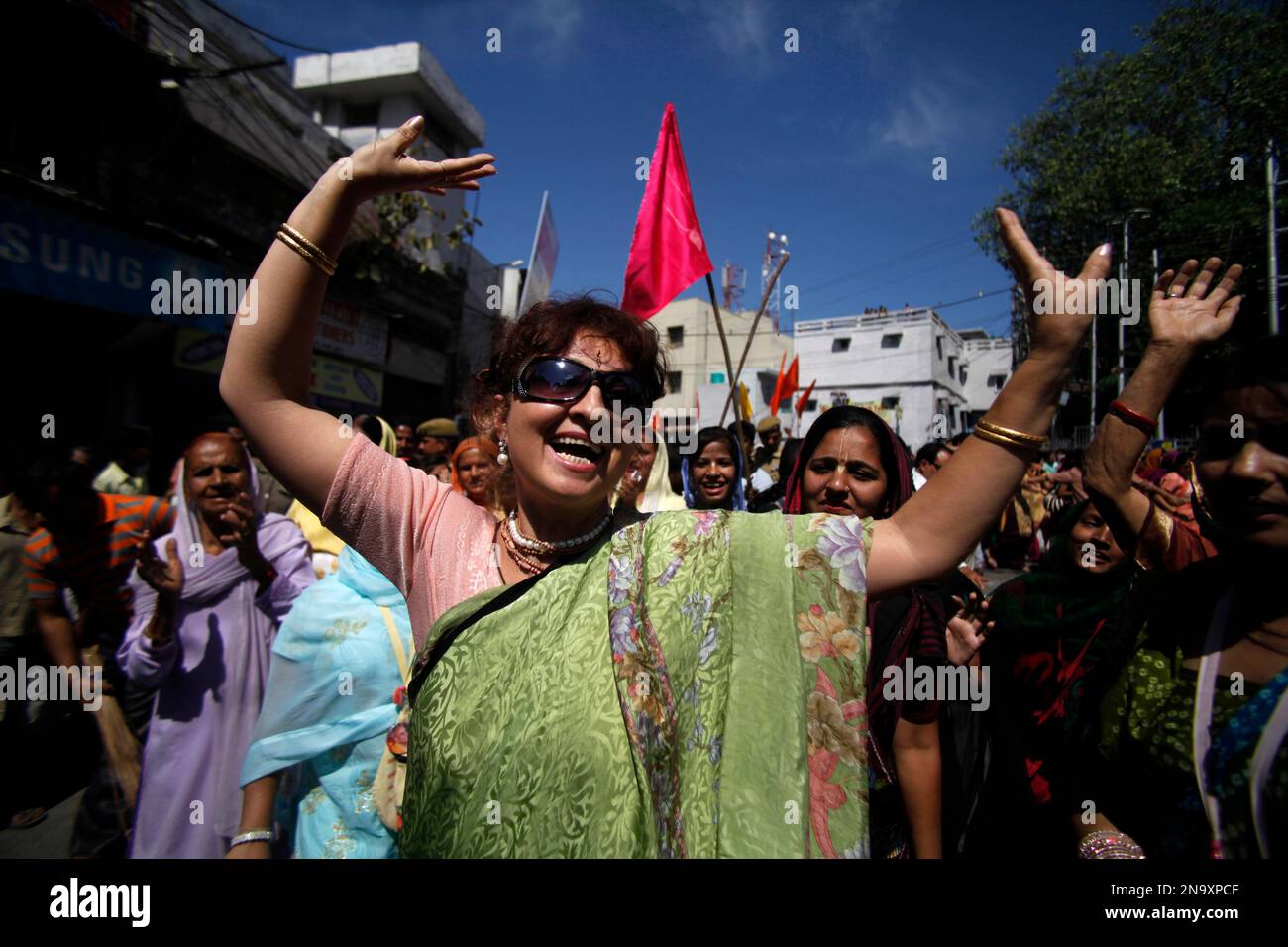 Indian Hindu devotees dance during the 'Jagannath Rath Yatra' or the ...