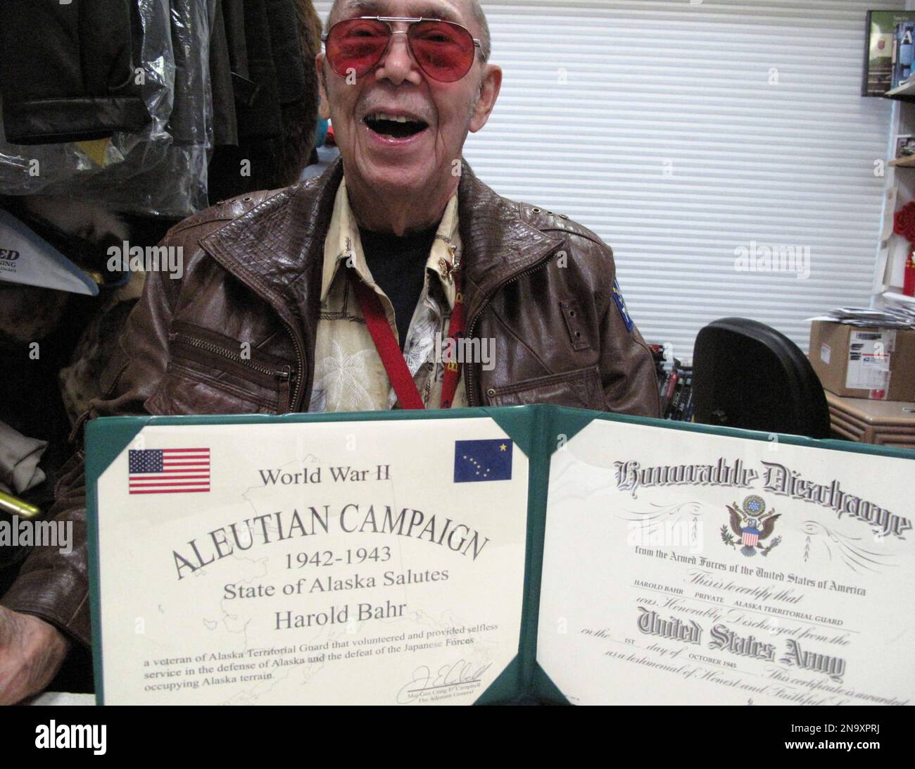 In a photo taken Thursday, April 26, 2012, Harold Bahr poses with his ...