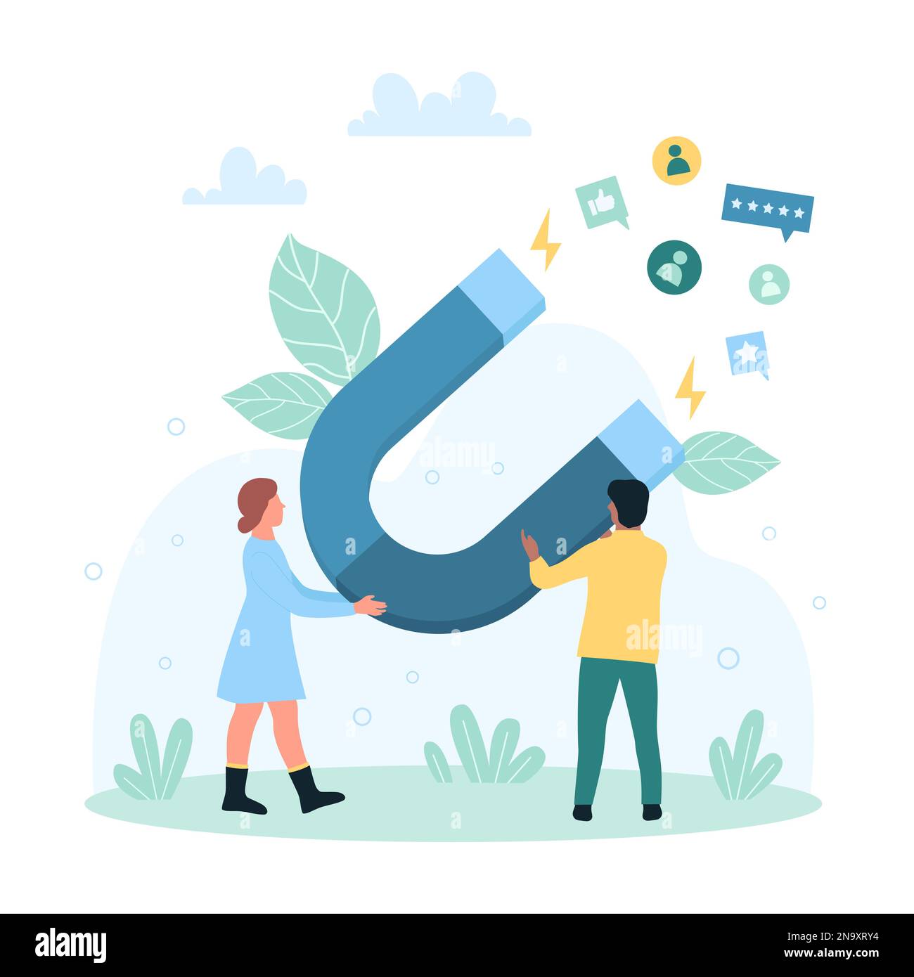 Digital marketing strategy vector illustration. Cartoon tiny people ...