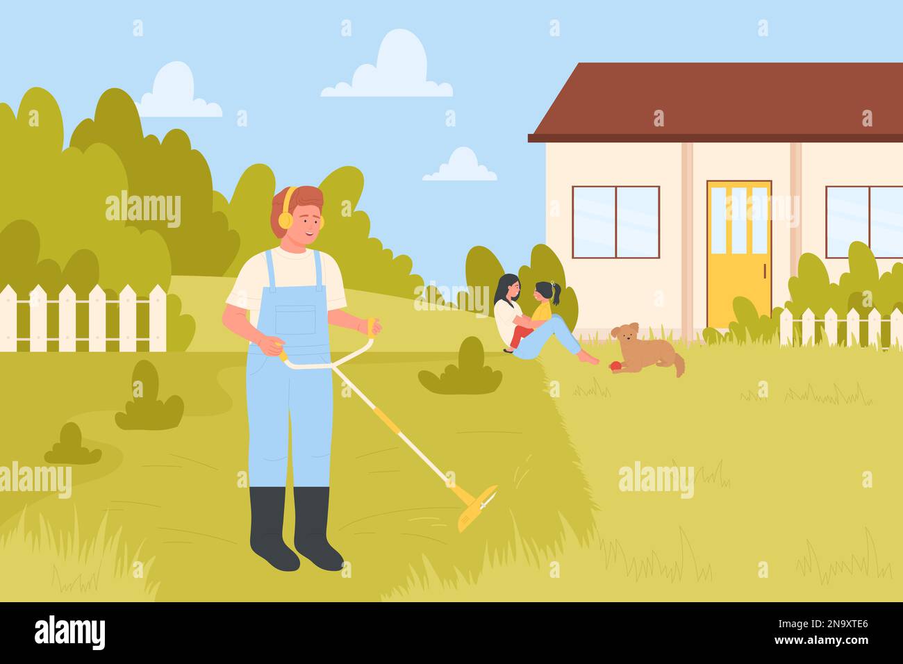 Cartoon lawn mower hi-res stock photography and images - Alamy