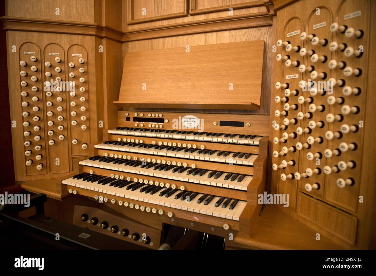 Part of the massive pipe organ at the Auckland Town Hall in New Zealand ...
