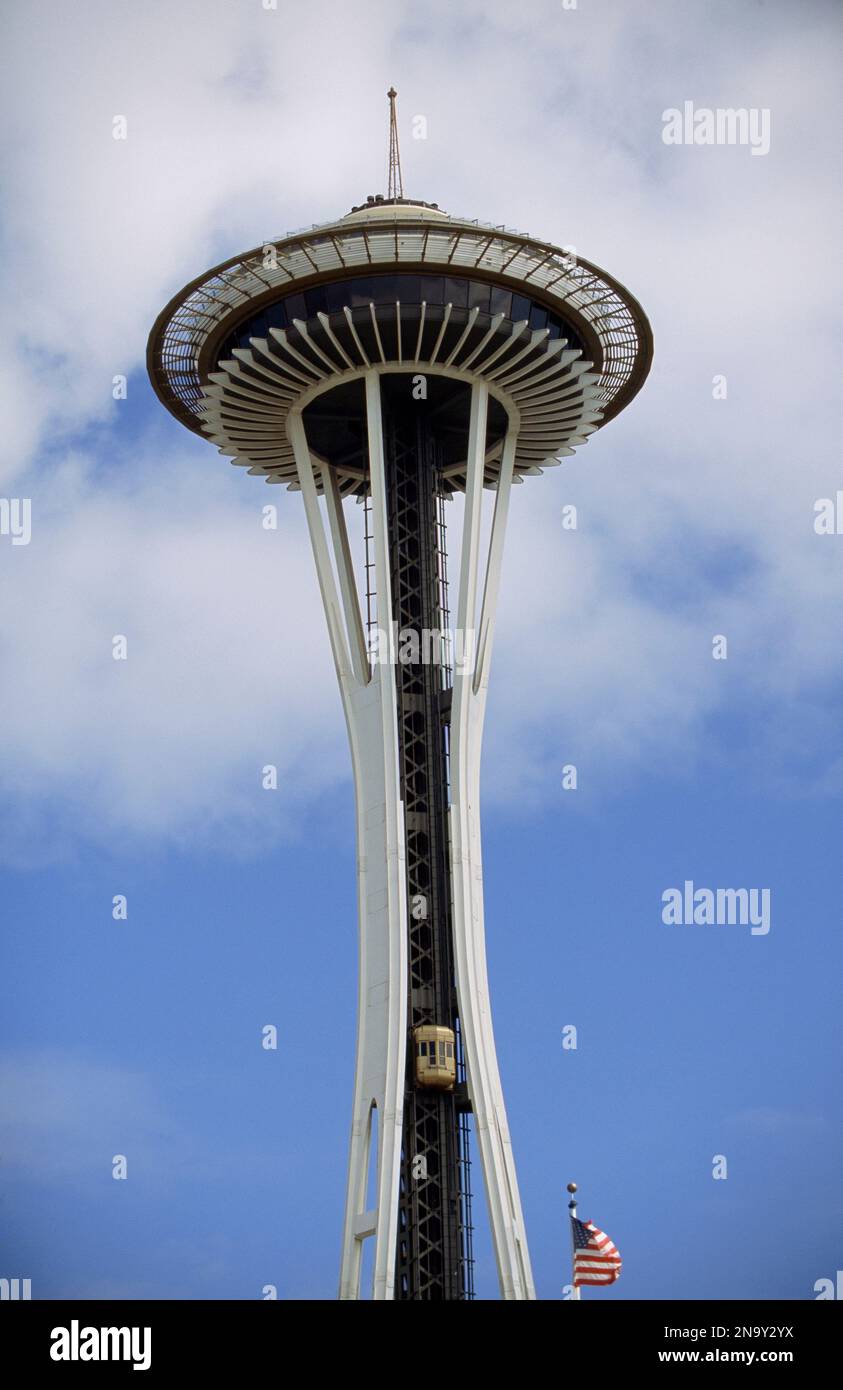 Space Needle observation deck and revolving restaurant; Seattle ...