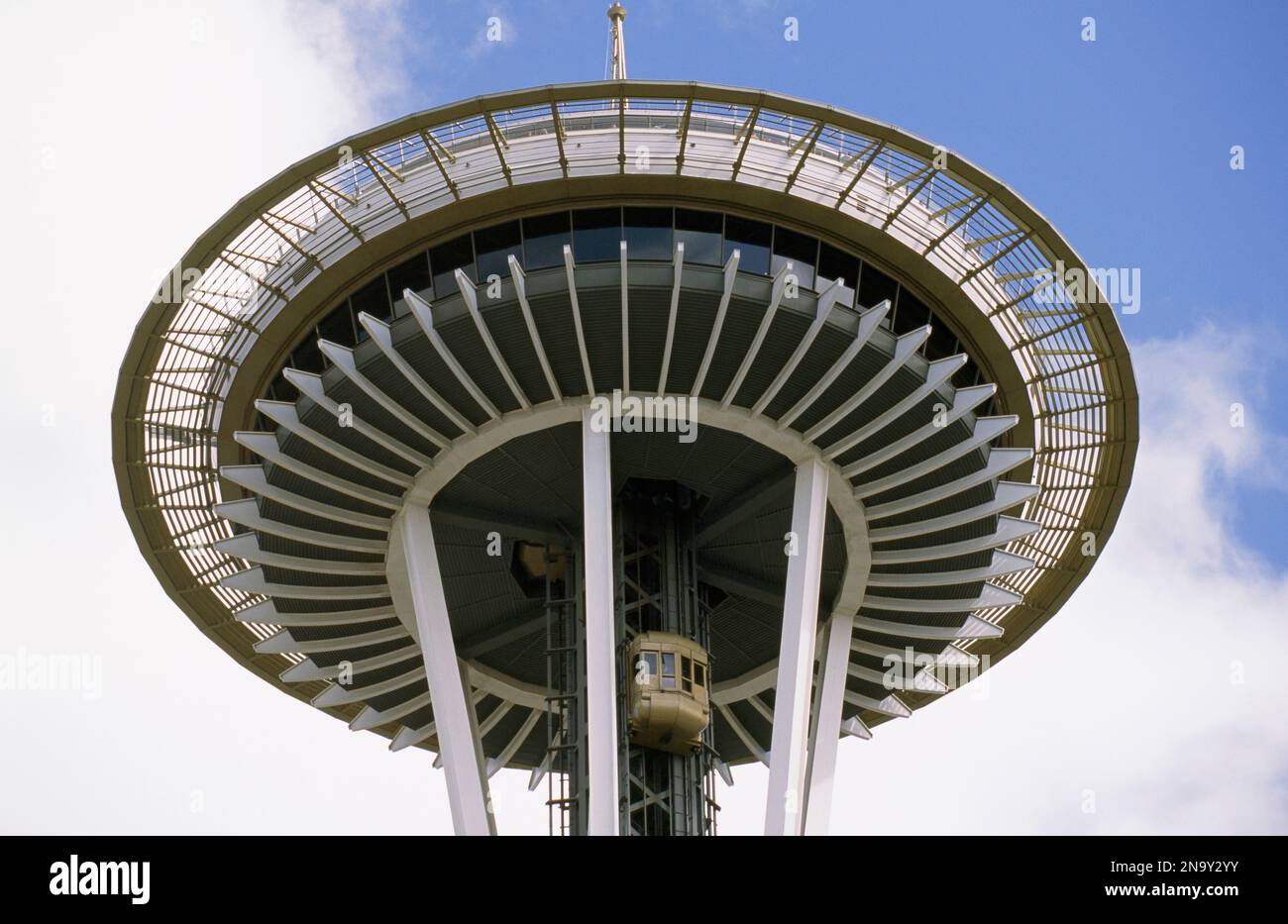 Space Needle observation deck and revolving restaurant; Seattle ...