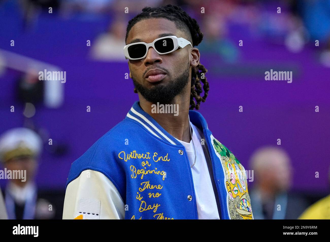 Buffalo Bills' Damar Hamlin walks on the field before the NFL Super ...