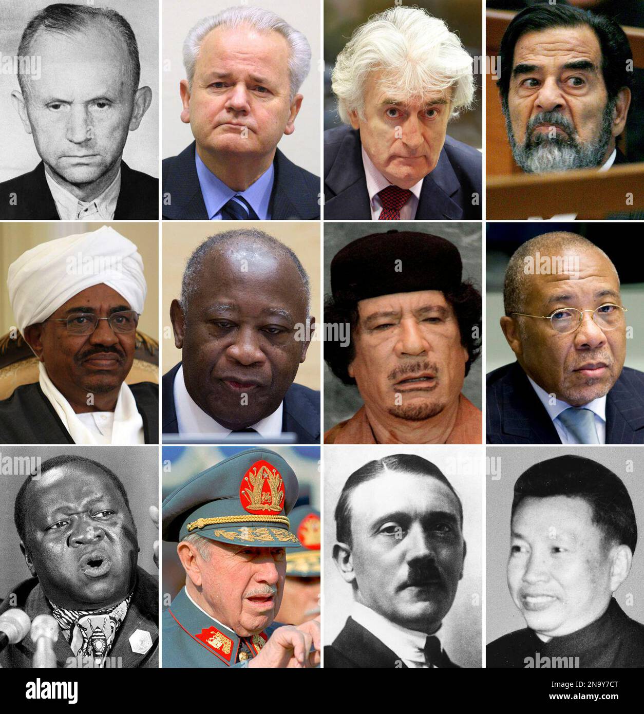 Former Liberian President Charles Taylor, middle row at right, is part ...