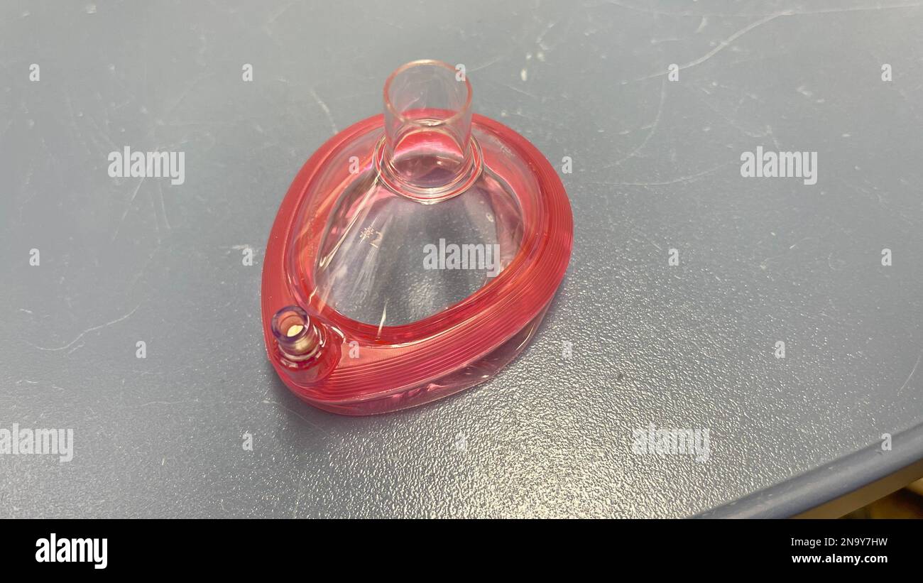 Hospital Airway equipment on table for breathing and intubation Stock ...