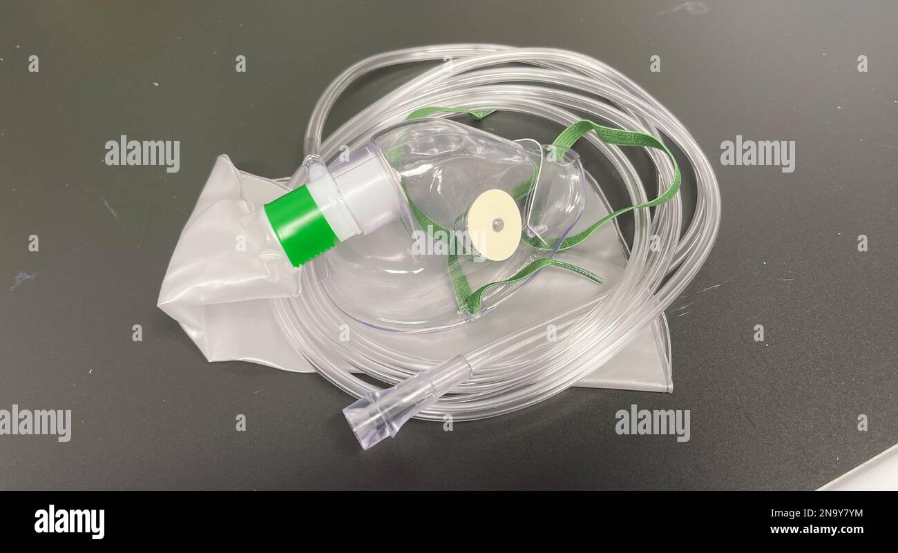 Hospital Airway equipment on table for breathing and intubation Stock ...