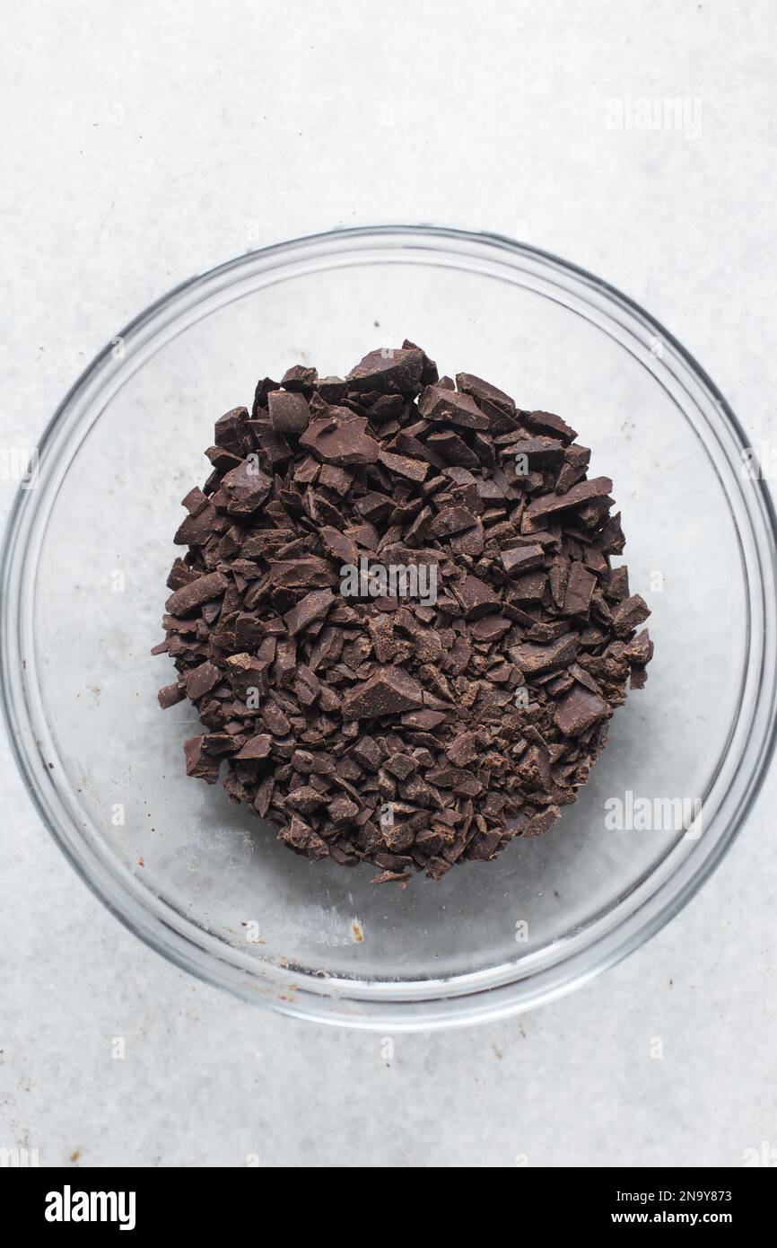 Pieces of chopped dark chocolate for baking, Dark chocolate chunks ...