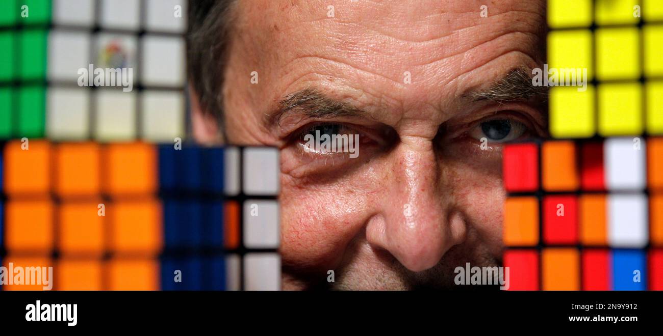 Erno Rubik, the inventor of the Rubik's Cube, poses for The Associated ...
