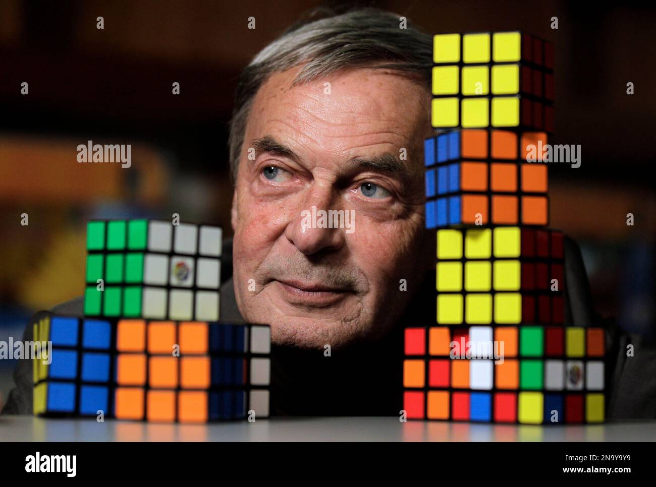 Erno Rubik, the inventor of the Rubik's Cube, poses for The Associated ...