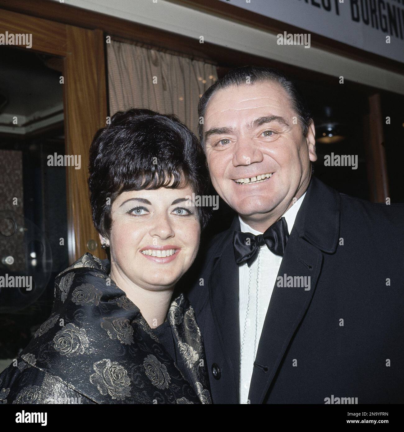 American actor Ernest Borgnine and his wife Donna arrive for the world ...