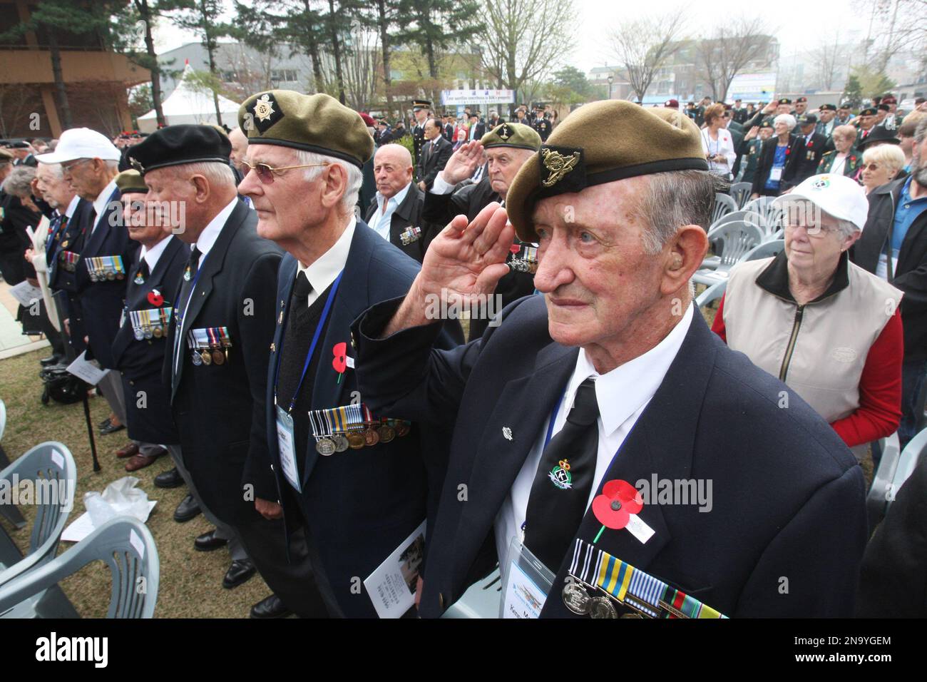 Korean War Veteran Saluting Presumed US War Remains Repatriated In