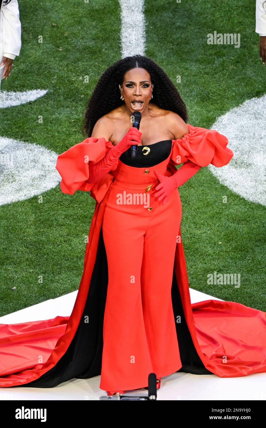 Phoenix, USA. 12th Feb, 2023. Sheryl Lee Ralph sings “Lift Every Voice ...