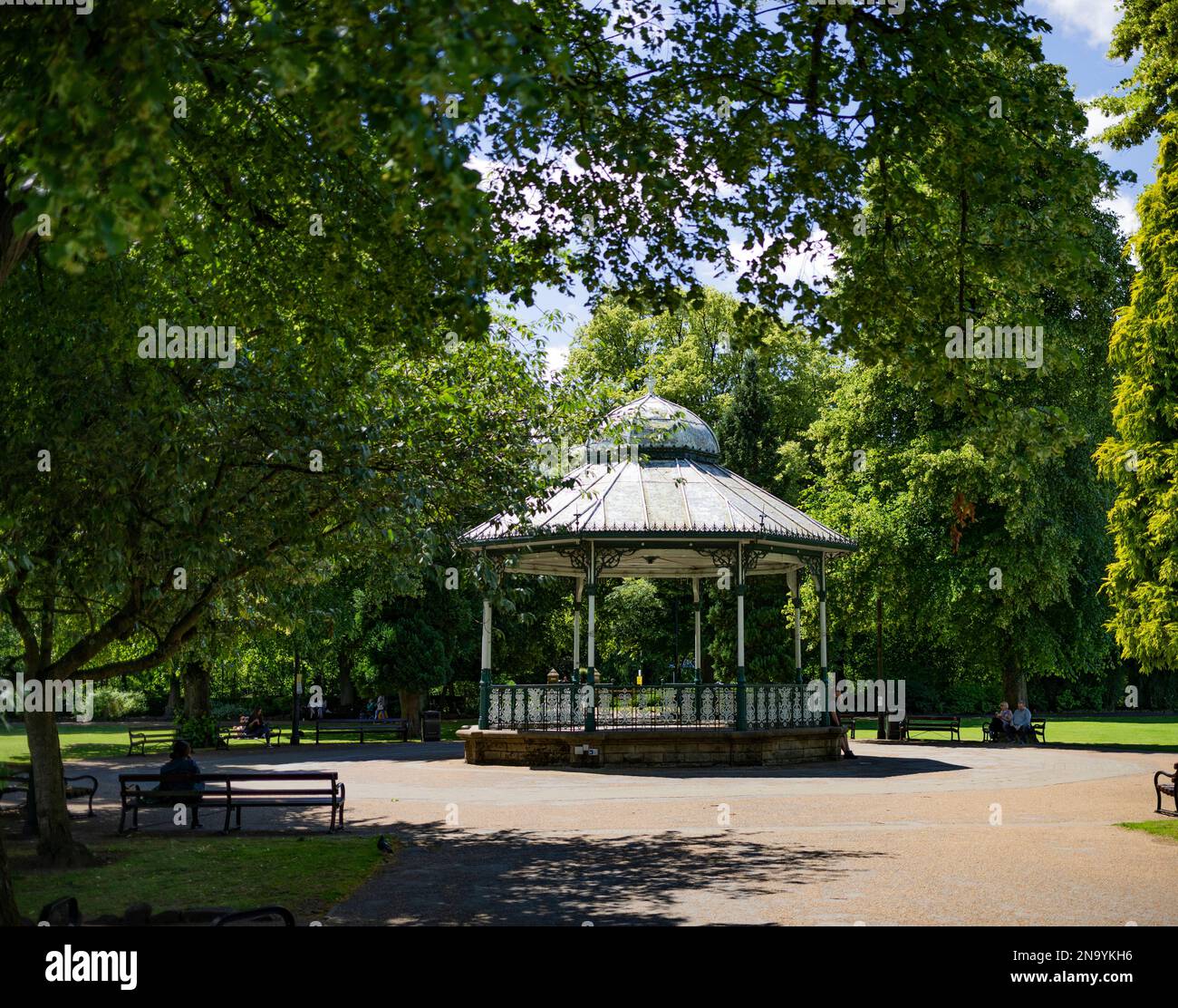 Hall Leys Park bandstand in Matlock, Derbyshire, UK; Matlock ...