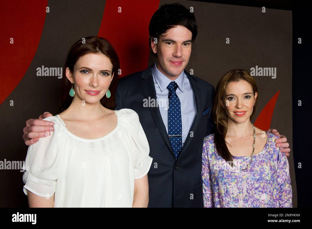 Actress Bitsie Tulloch, from left, director Adam Christian Clark and ...