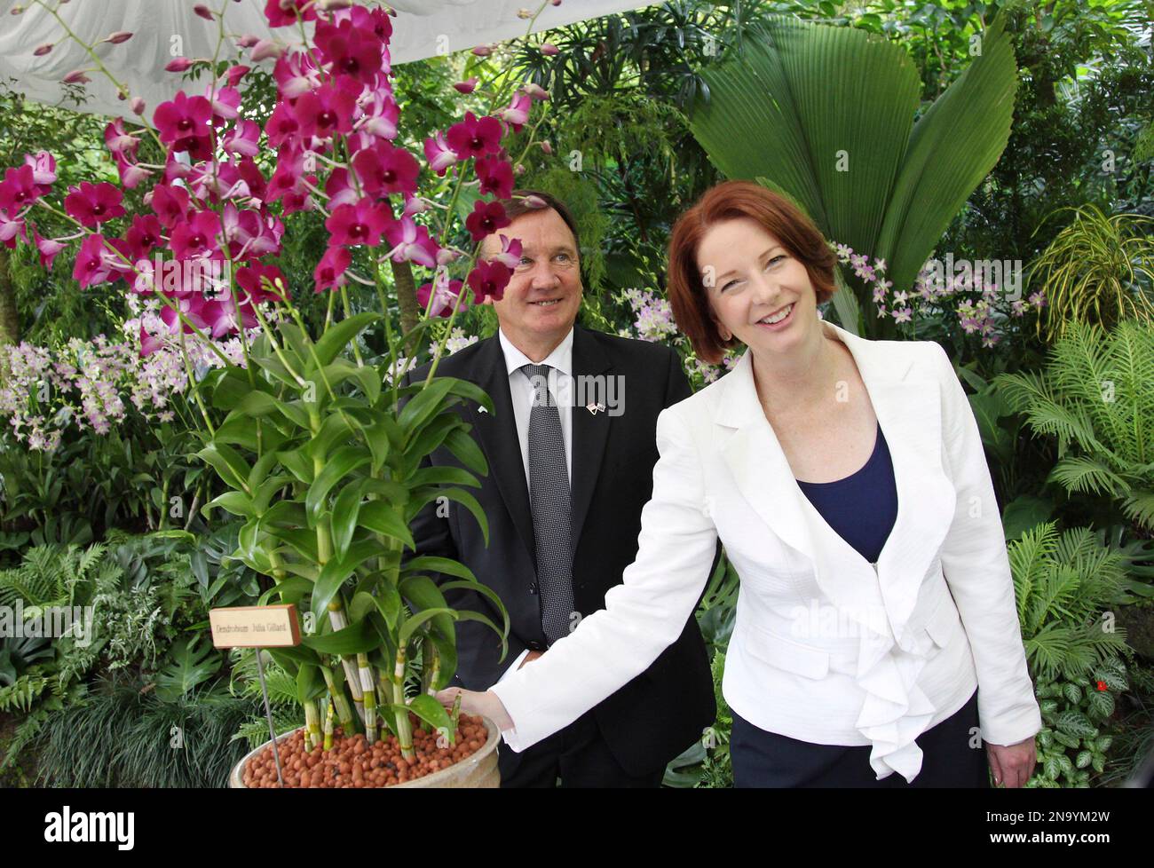 Australian Prime Minister Julia Gillard, right, with her partner Tim ...