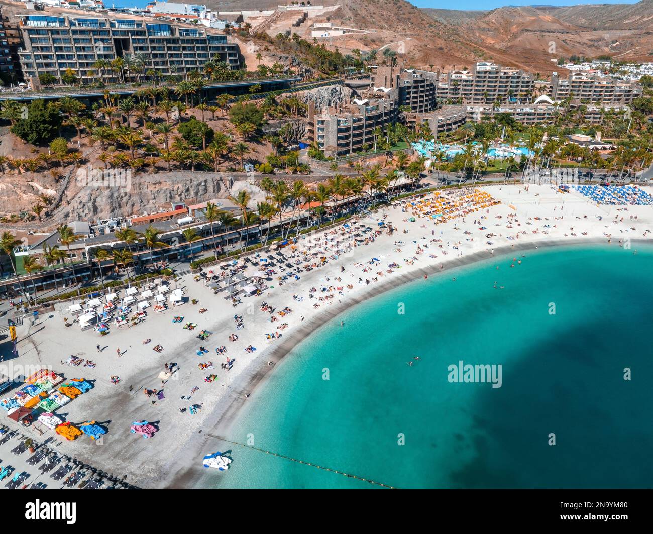 Beautiful aerial landscape with Anfi beach and resort, Gran Canaria ...