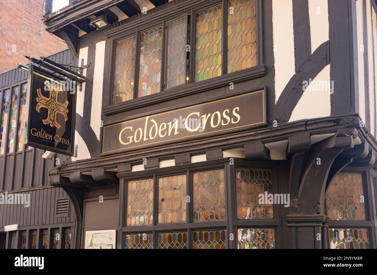 Sign and facade of a historic pub in Coventry, UK; Coventry, England ...