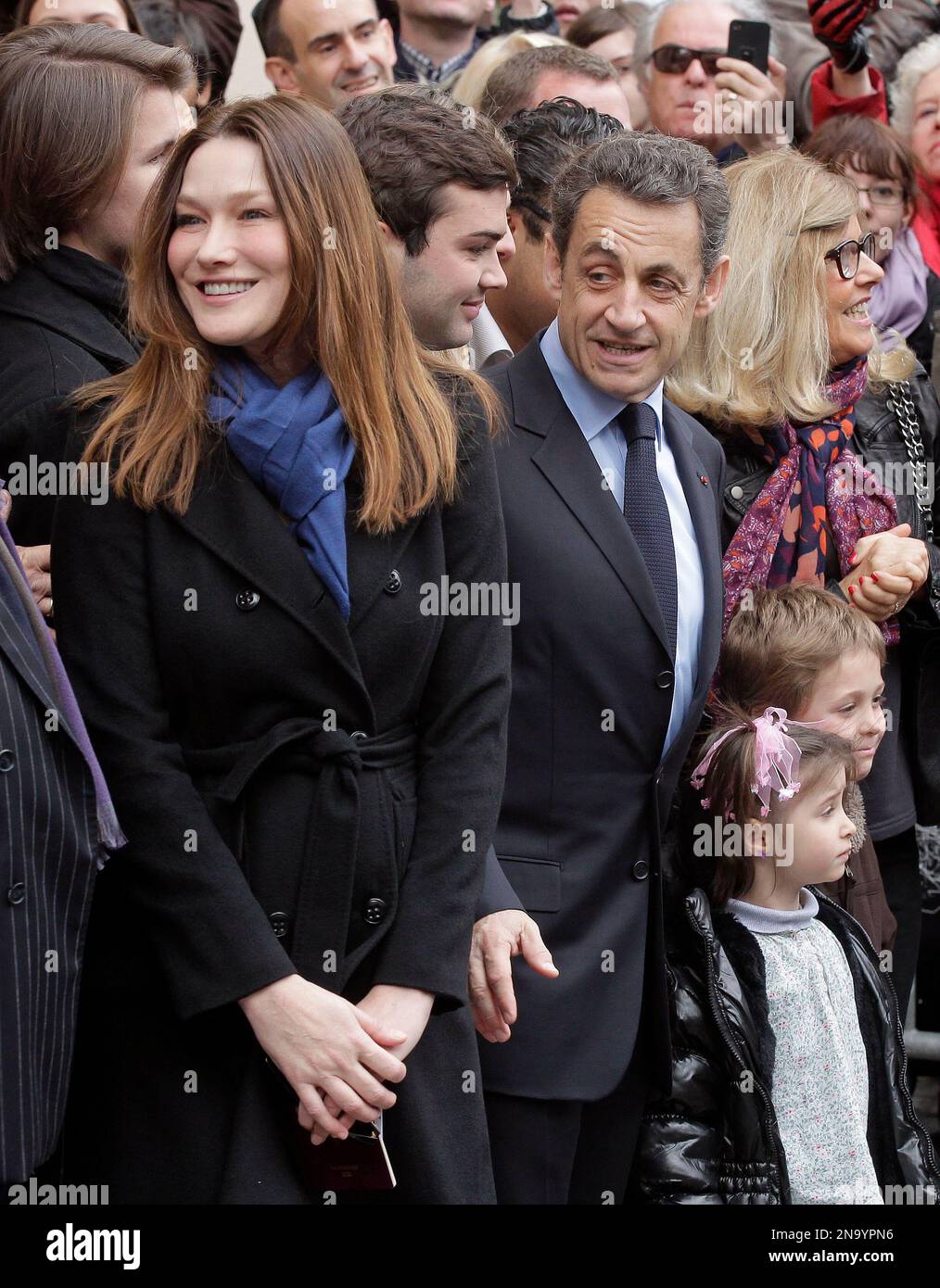 French President and UMP candidate Nicolas Sarkozy and his wife Carla ...
