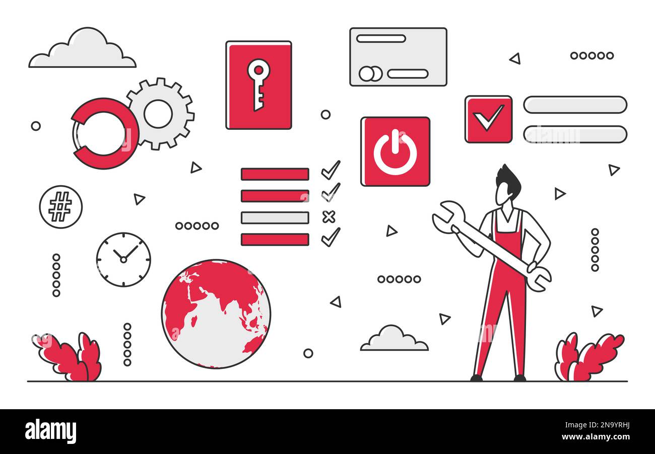 Technical admin support. Customer online support, customer help service ...