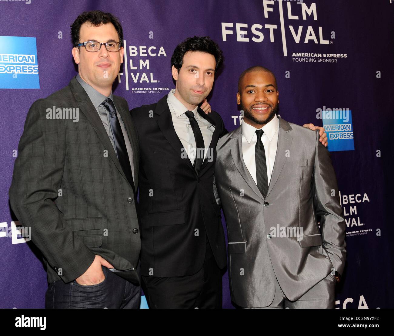 Director Dan Schechter, left, actor Alex Karpovsky and actor Tarik Lowe ...