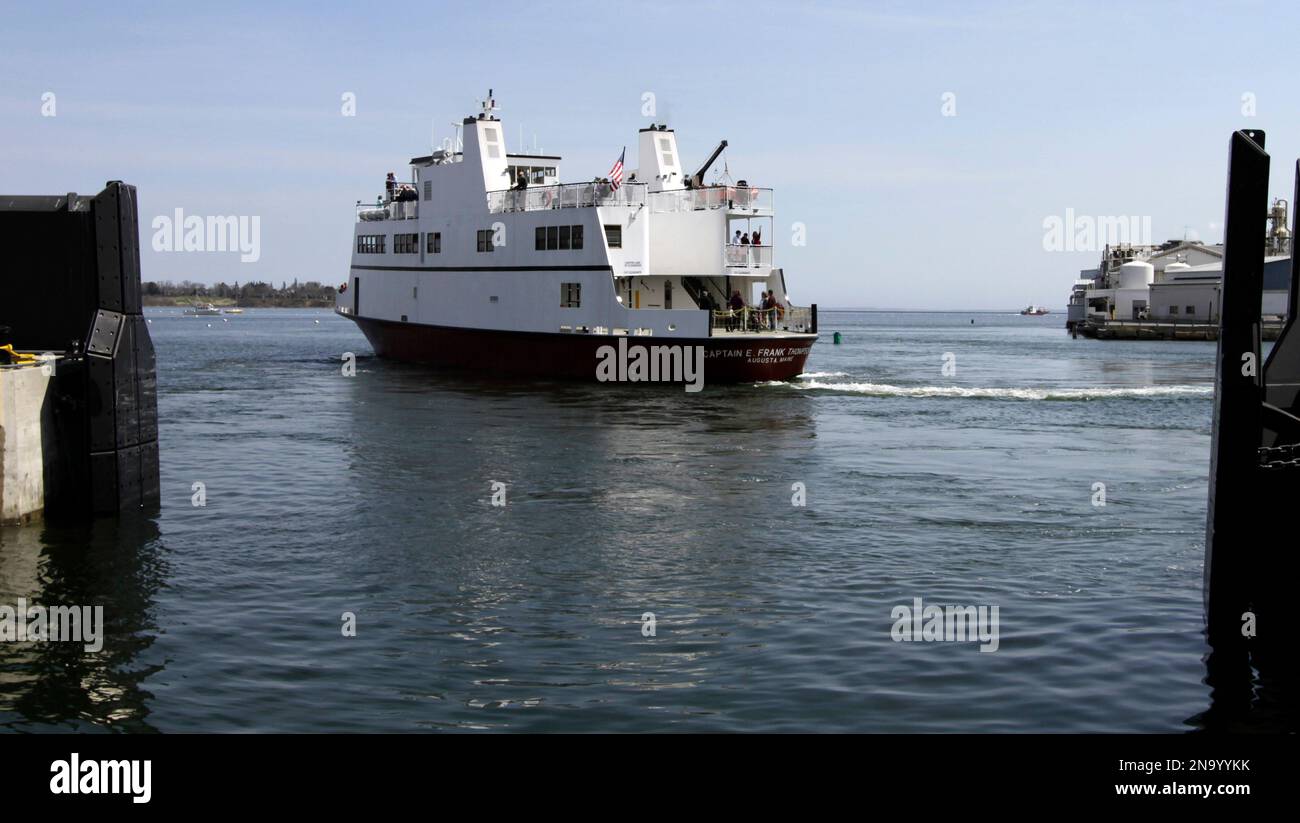 The new ferry, Captain E. Frank Thompson, makes its maiden voyage to Vinalhaven Island as it ...