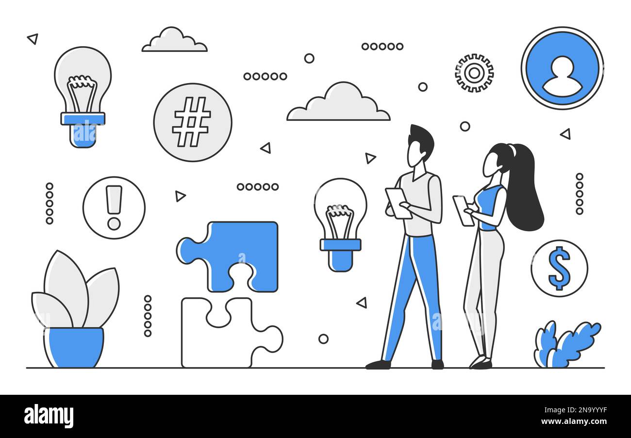 Team Finding Business Solution Effective Teamwork Brainstorming Idea