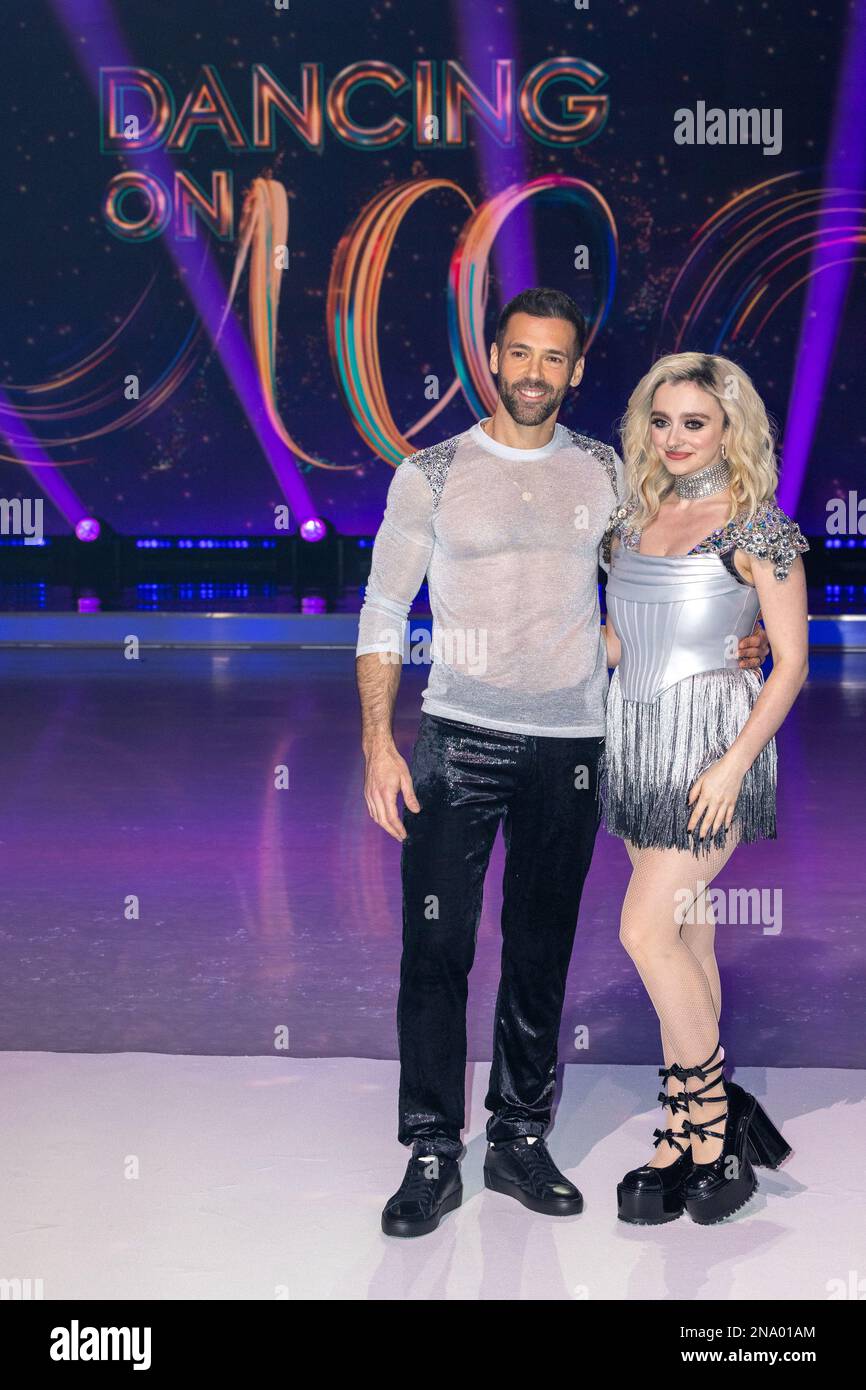 Celebrity skaters and their partners attend the Dancing on Ice show ...