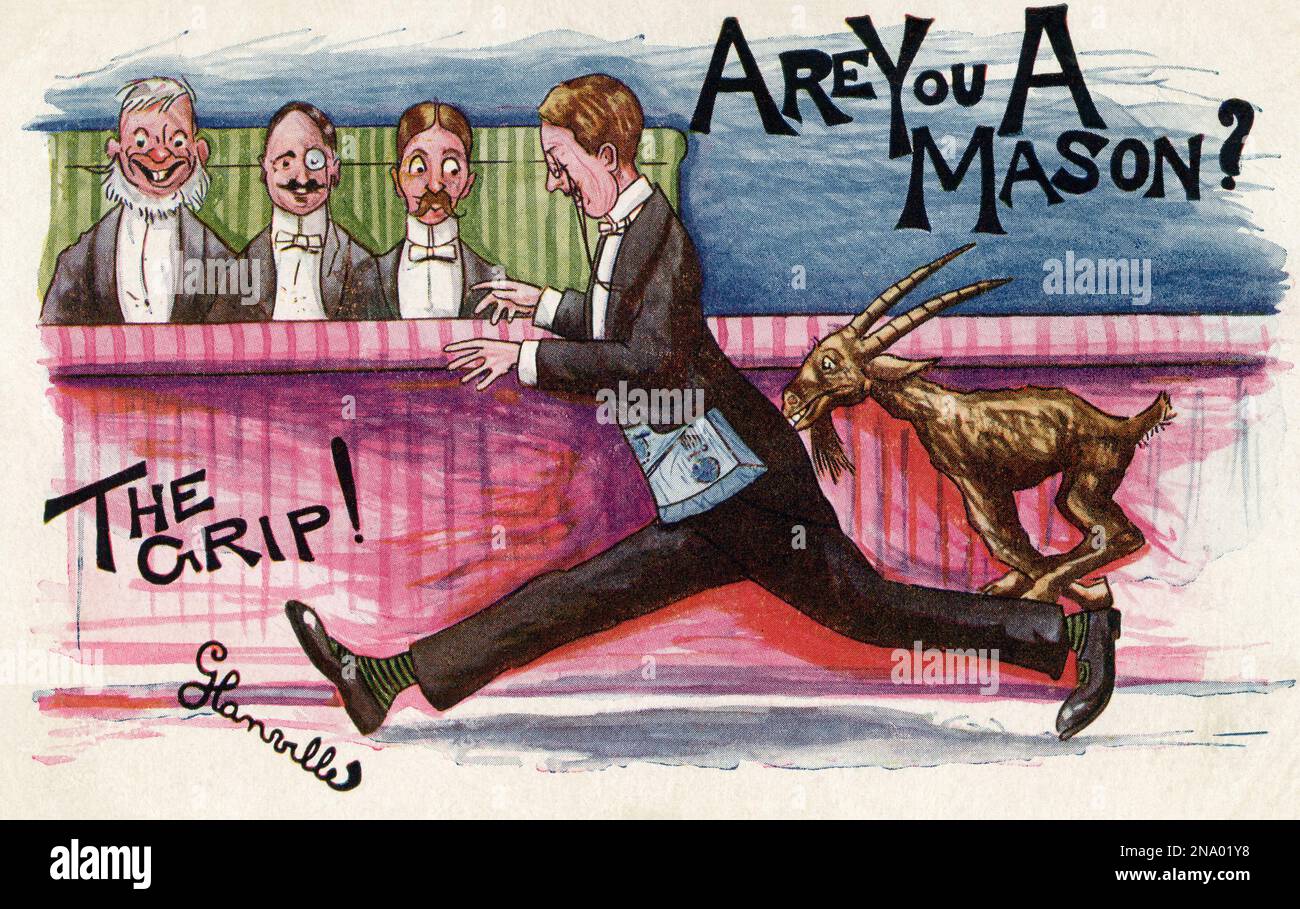 Masonic Postcard. The Grip Stock Photo - Alamy
