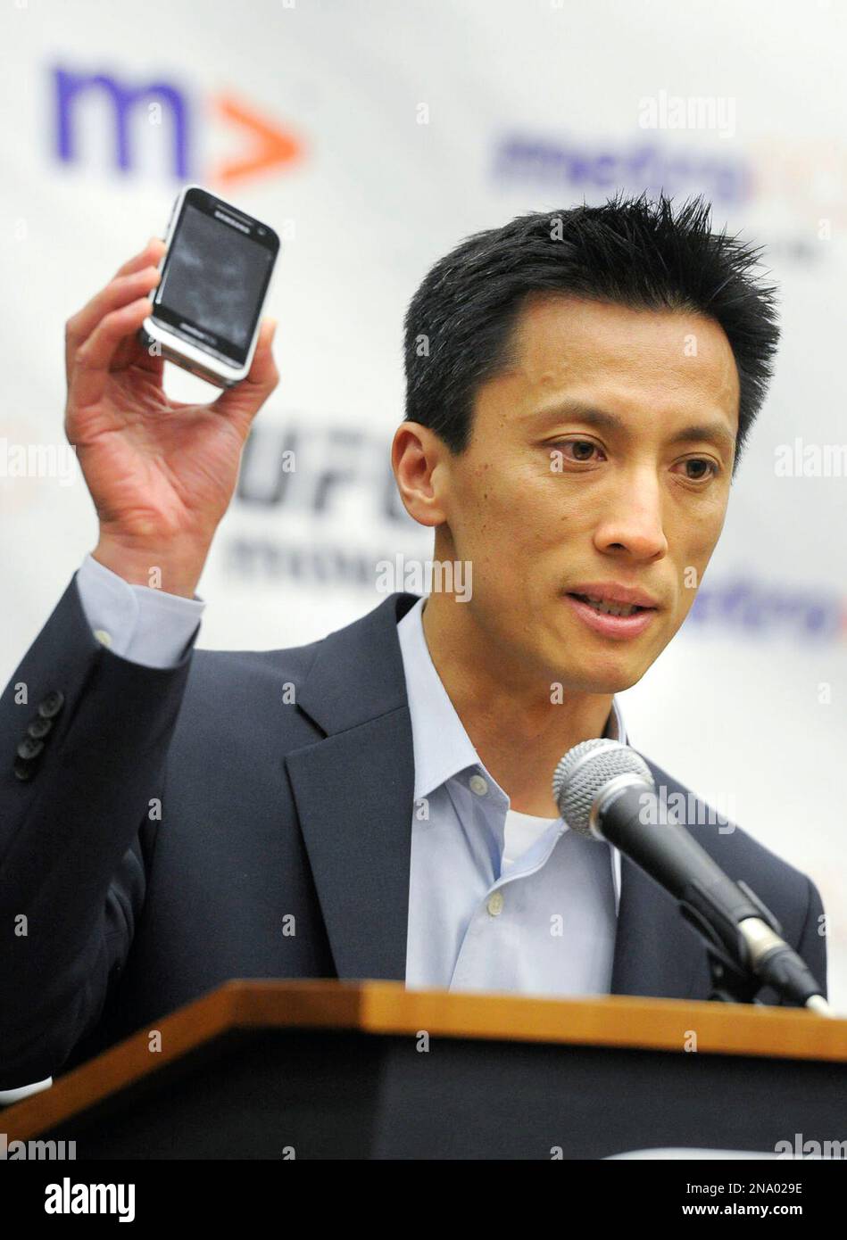 COMMERCIAL IMAGE - In this photograph taken by AP Images for MetroPCS, Patrick Wong of MetroPCS ...