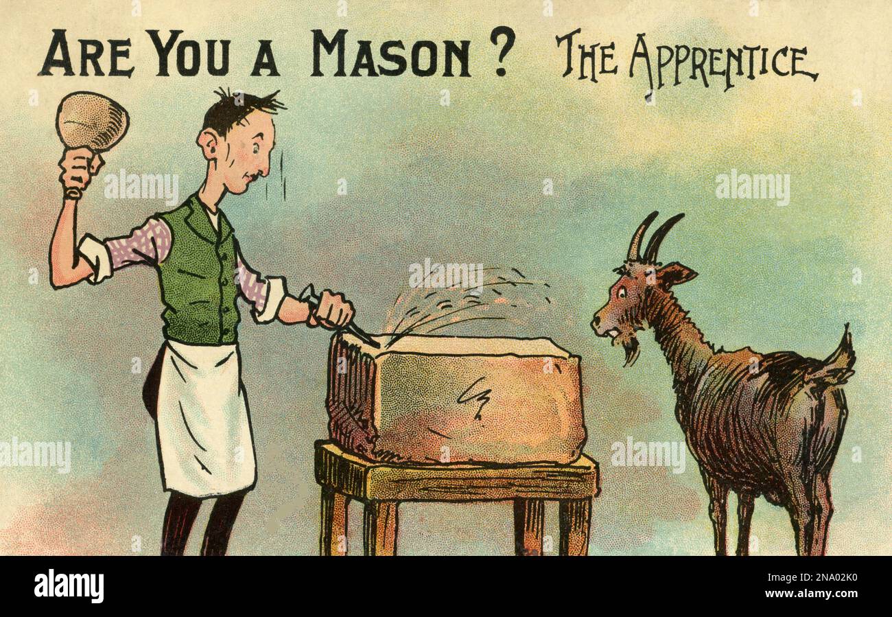 Masonic Postcard. The Apprentice Stock Photo - Alamy