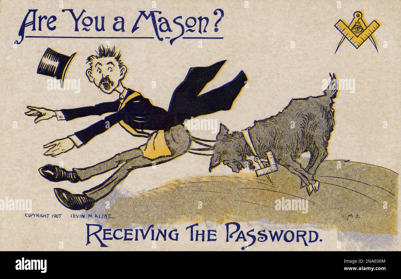 Masonic Postcard. Receiving the Password Stock Photo - Alamy
