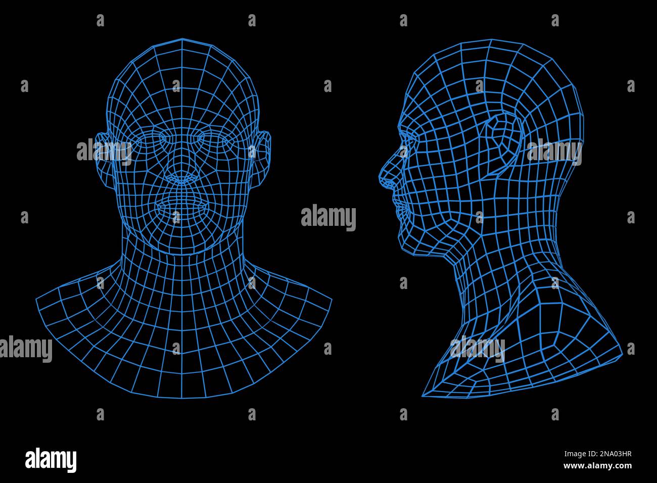 Three dimensional mesh image of a man face Stock Photo - Alamy
