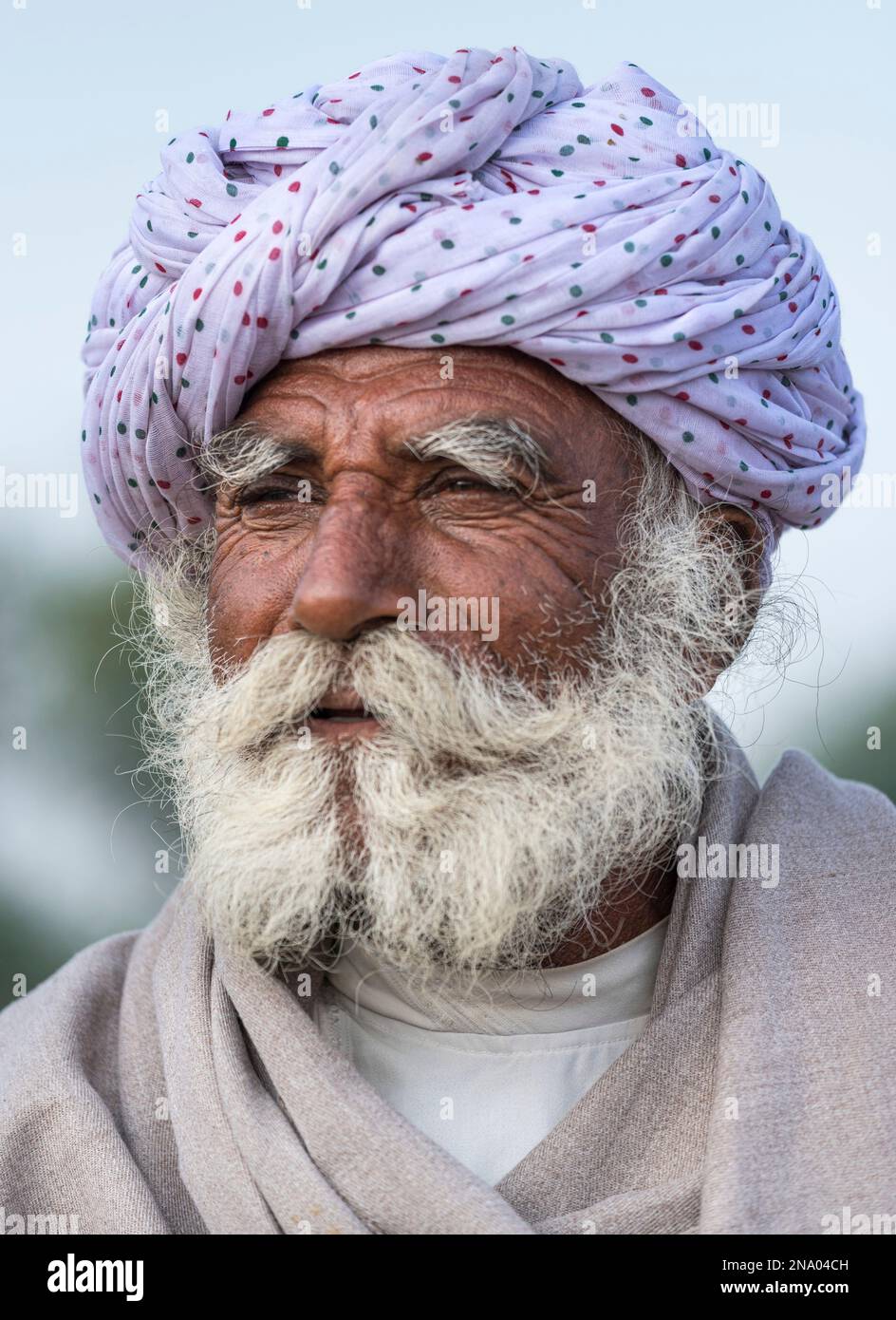 Camel trader with beard, Pushkar Stock Photo - Alamy