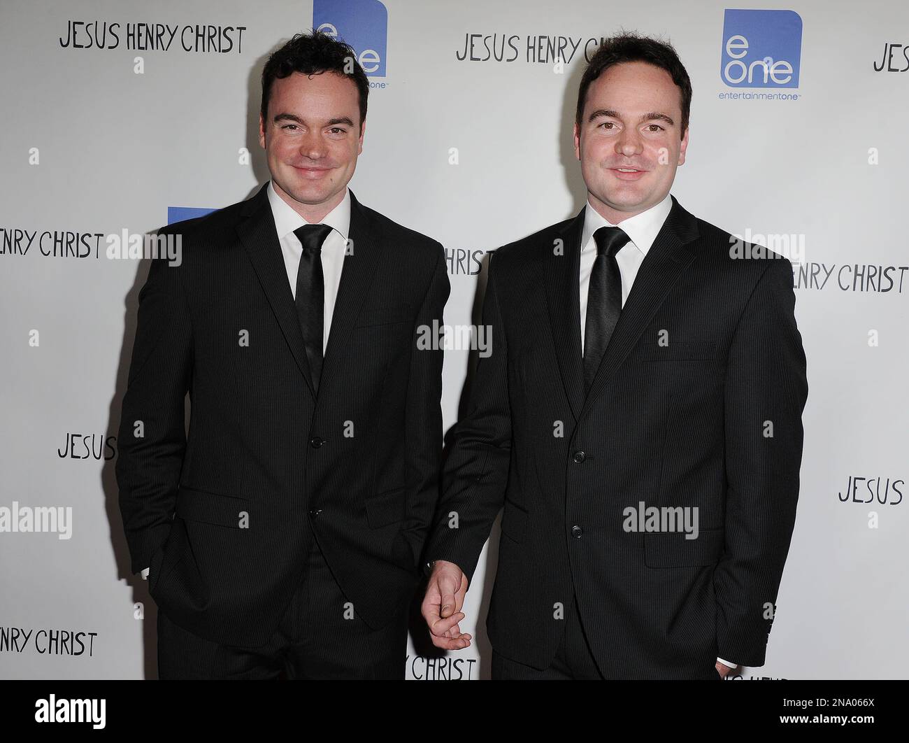 Mickey Macdonald, at left, and Mark Macdonald arrives at the premiere ...