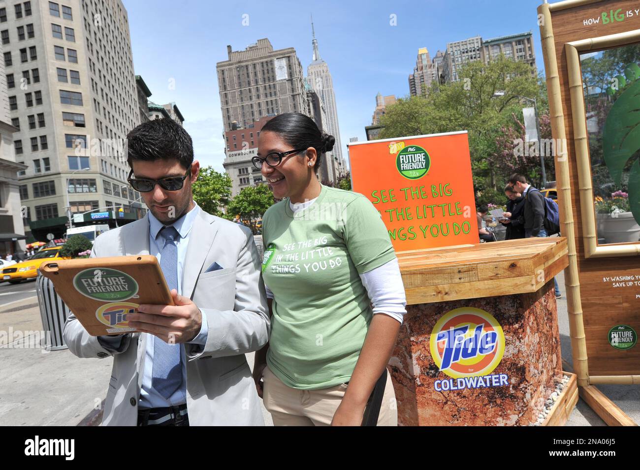Vincent Codispoti, left, of New York, enters the Future Friendly "Take ...