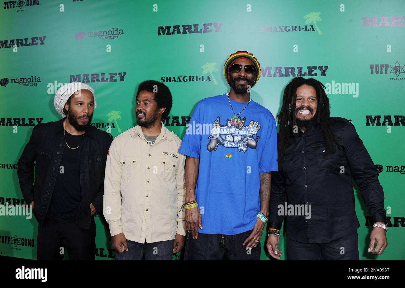 Ziggy Marley, from left, Robert Marley, Snoop Dogg, and Rohan Marley ...