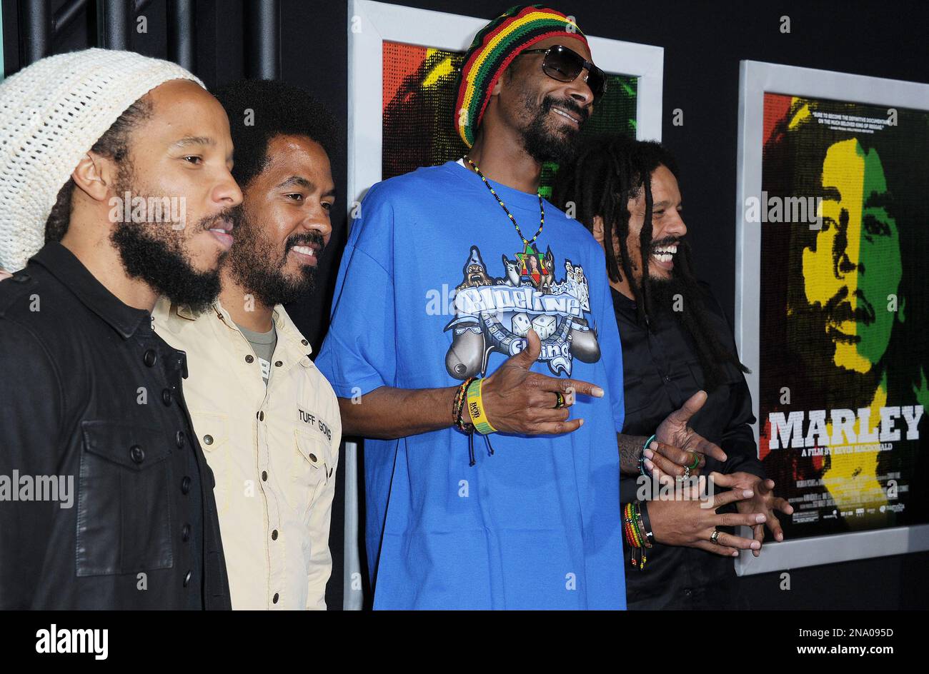 Ziggy Marley, from left, Robert Marley, Snoop Dogg, and Rohan Marley ...