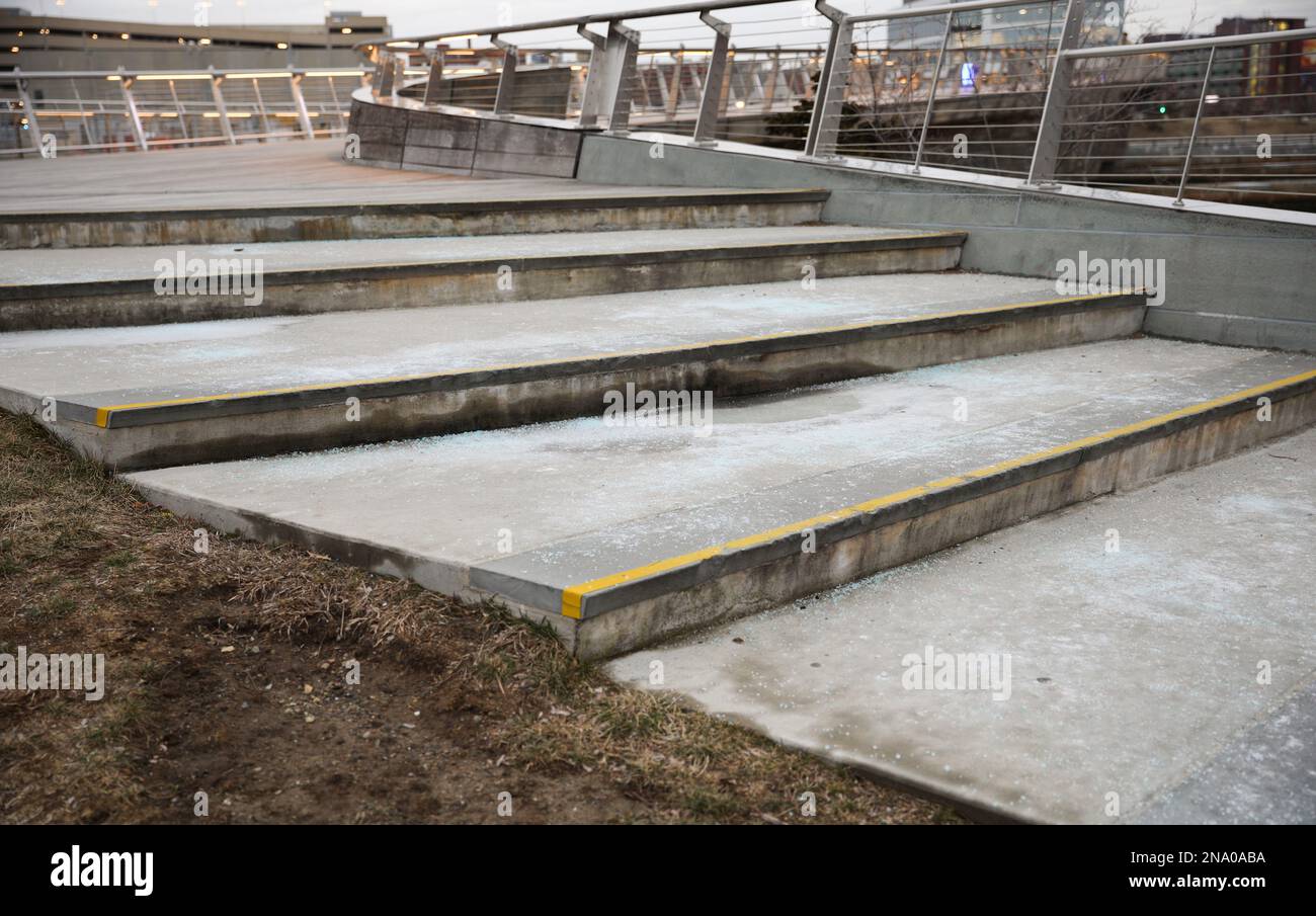 long cement stairs and doorsteps in public Stock Photo - Alamy