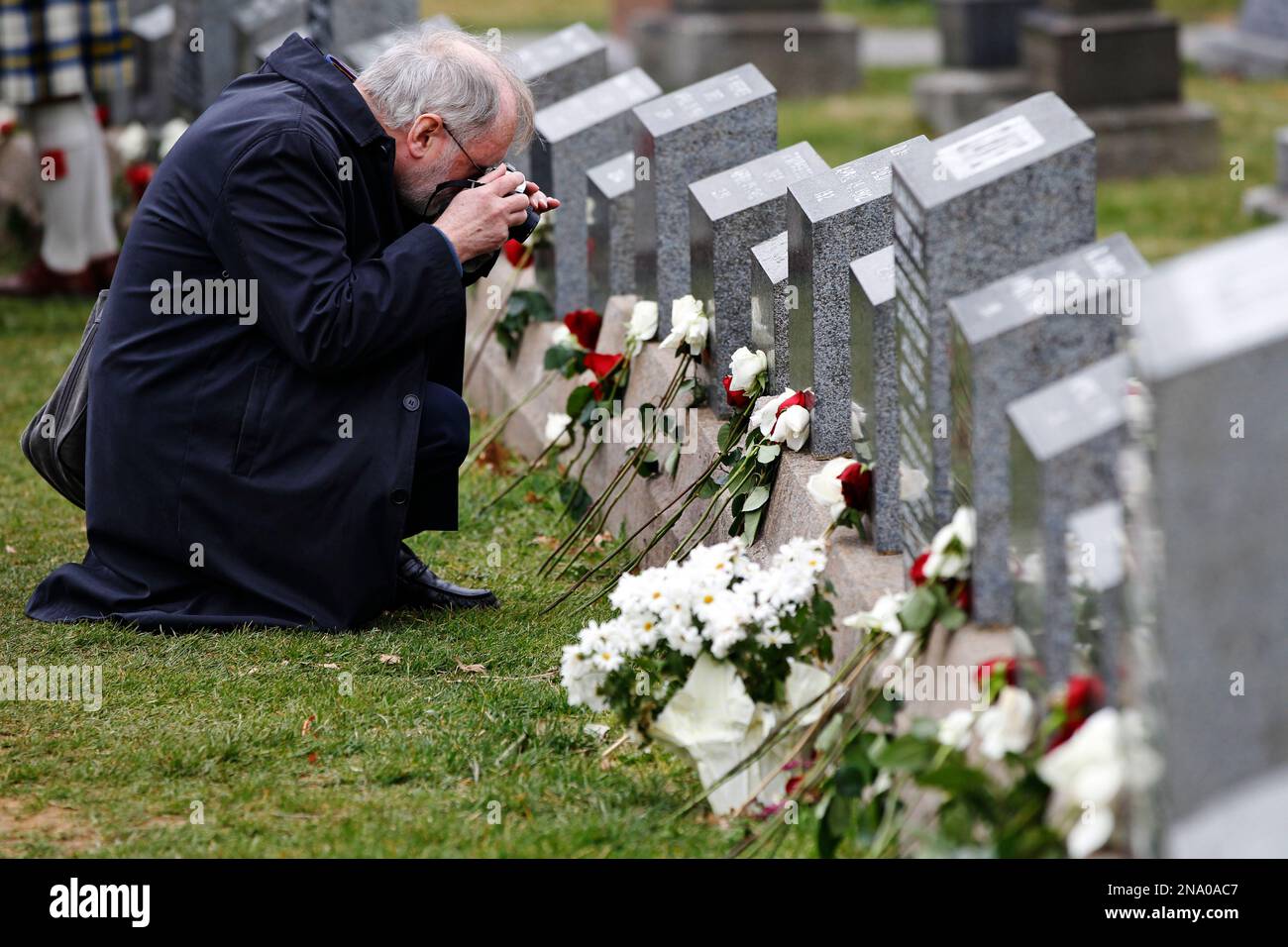 A passenger of the MS Balmoral Titanic memorial cruise ship, takes ...