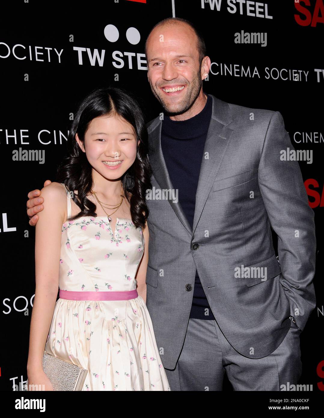 Actors Catherine Chan and Jason Statham attend the premiere of "Safe ...
