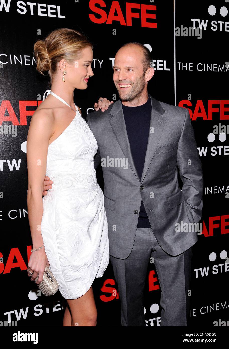 Actor Jason Statham and girlfriend Rosie Huntington-Whiteley attend the ...