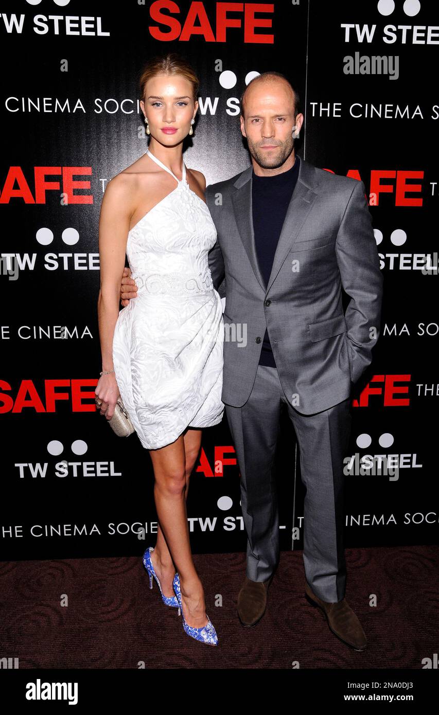 Actor Jason Statham and girlfriend Rosie Huntington-Whiteley attend the ...